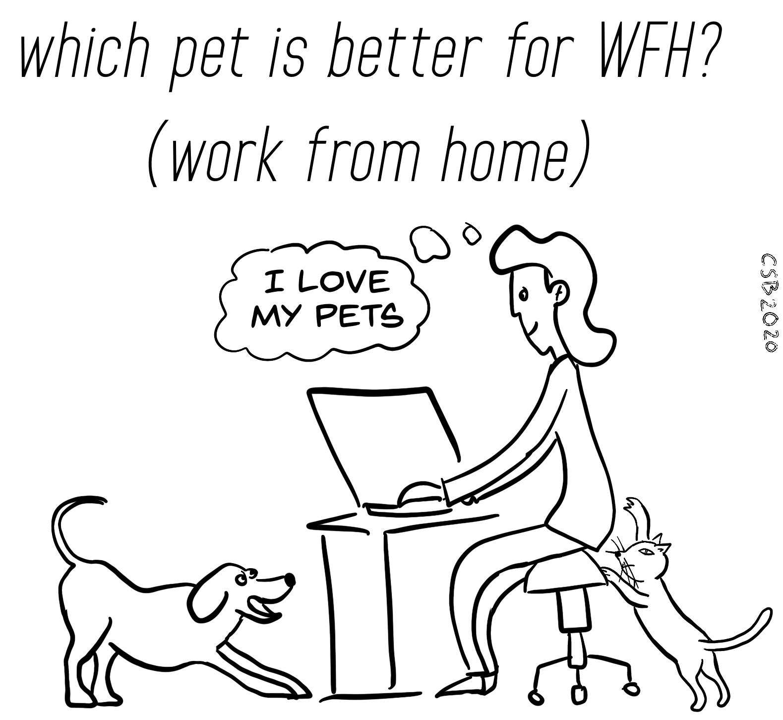 petty question about WFH – Comic Strip Blogger's cartoons and strips