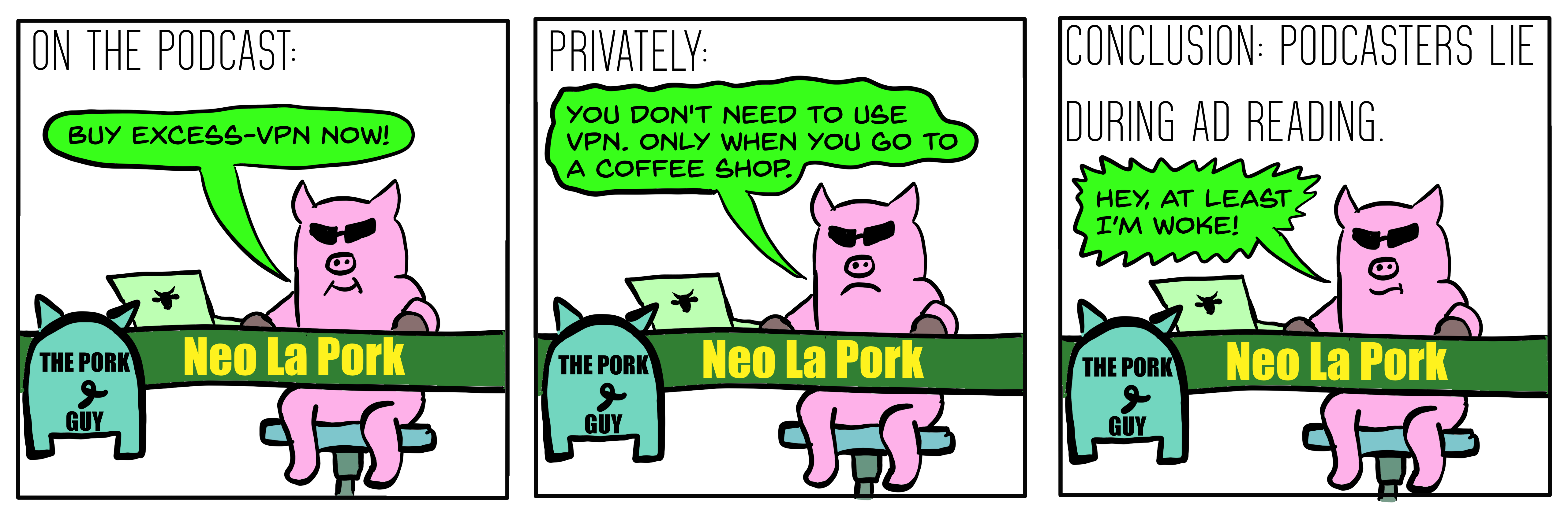 podcast ads are lying – Comic Strip Blogger's cartoons and strips