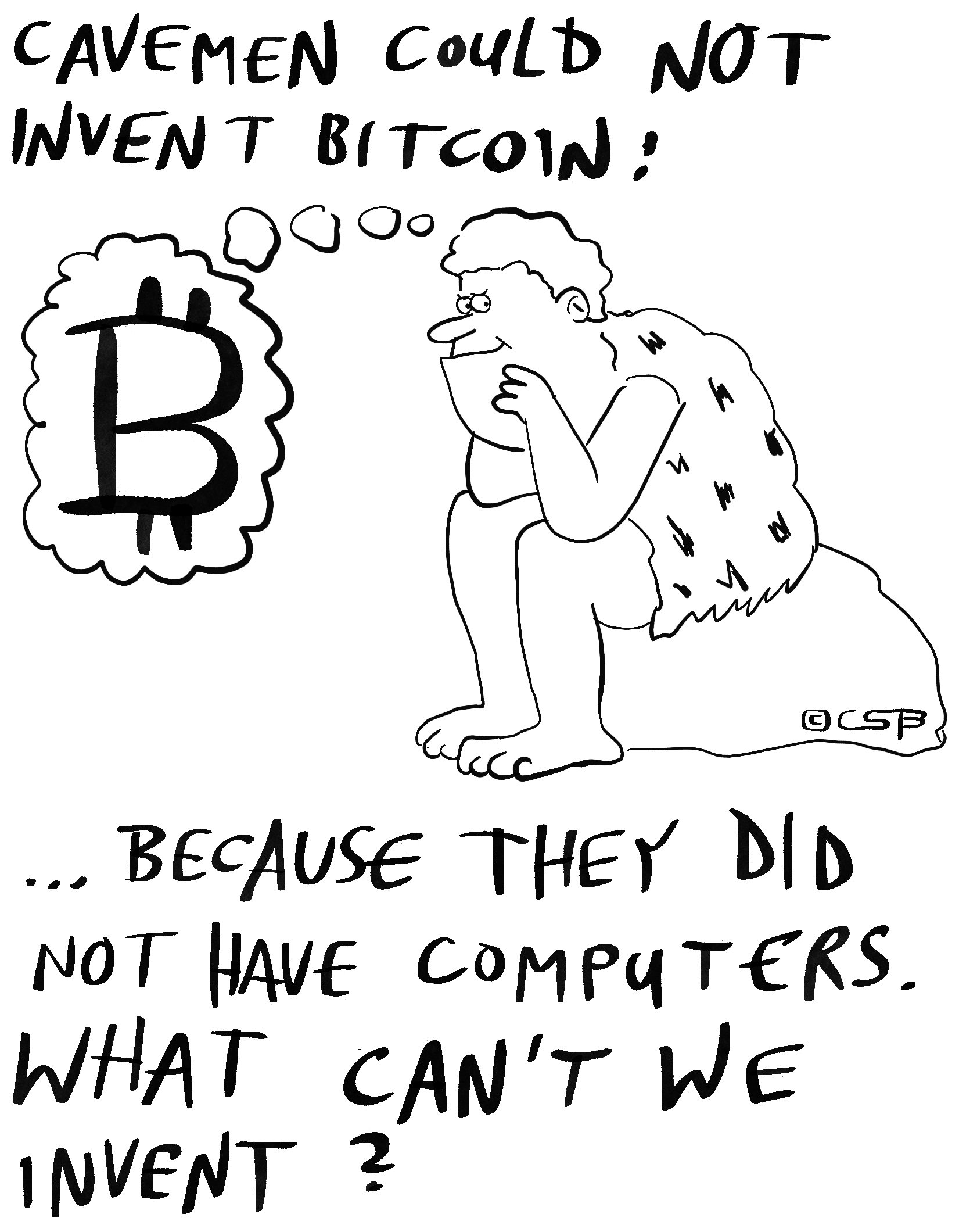 caveman bitcoin – Comic Strip Blogger's cartoons and strips