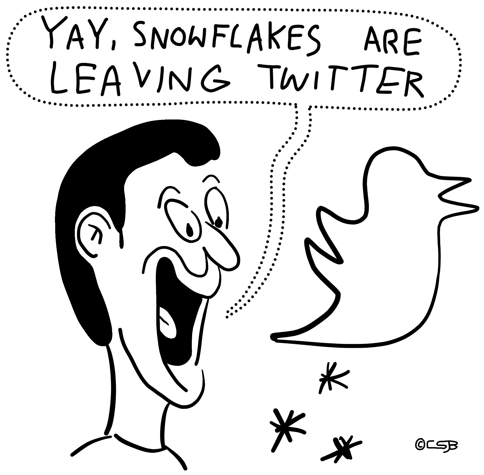 snowflake exodus from Twitter – Comic Strip Blogger's cartoons and strips