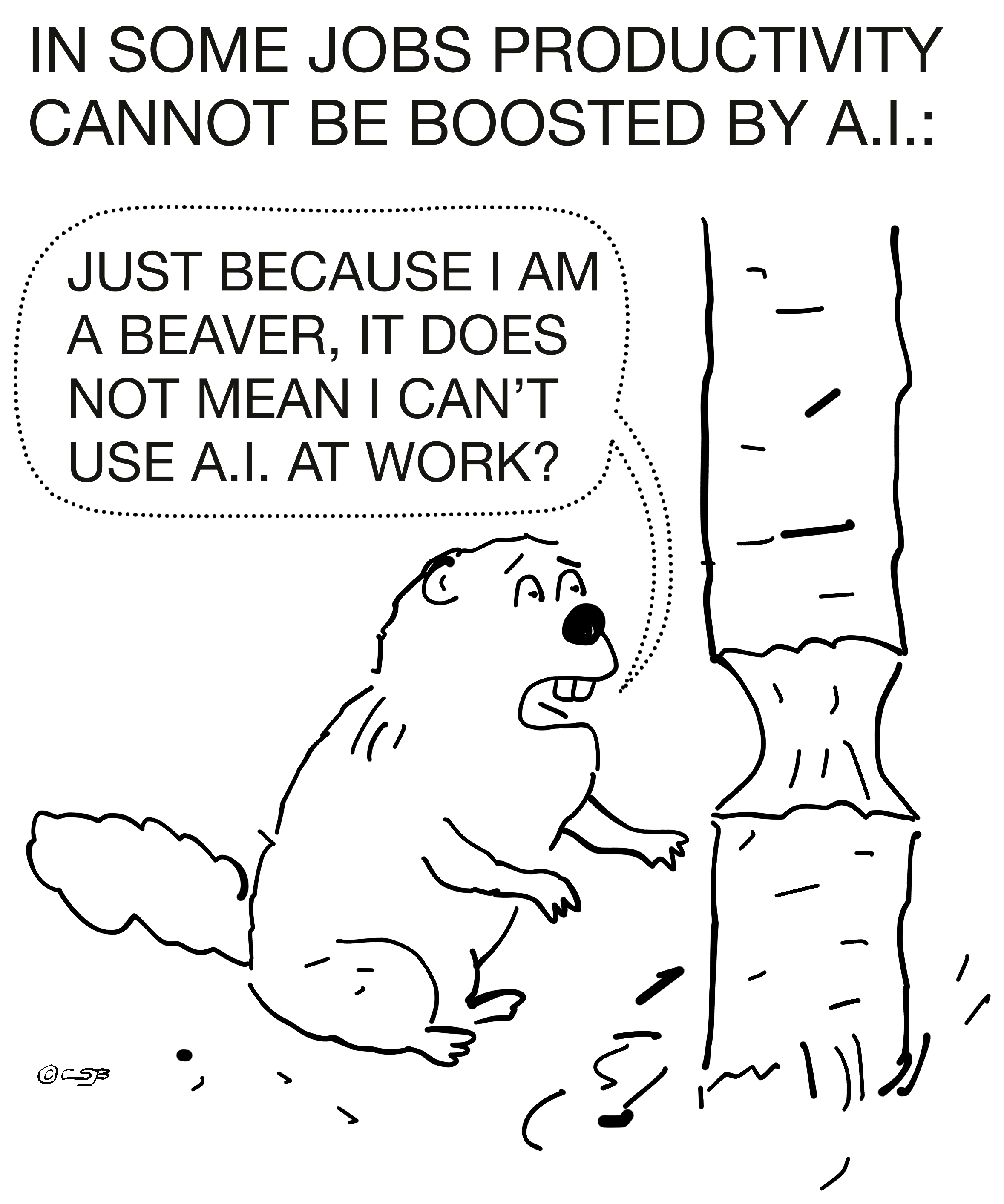 beaver AI fever – Comic Strip Blogger's cartoons and strips
