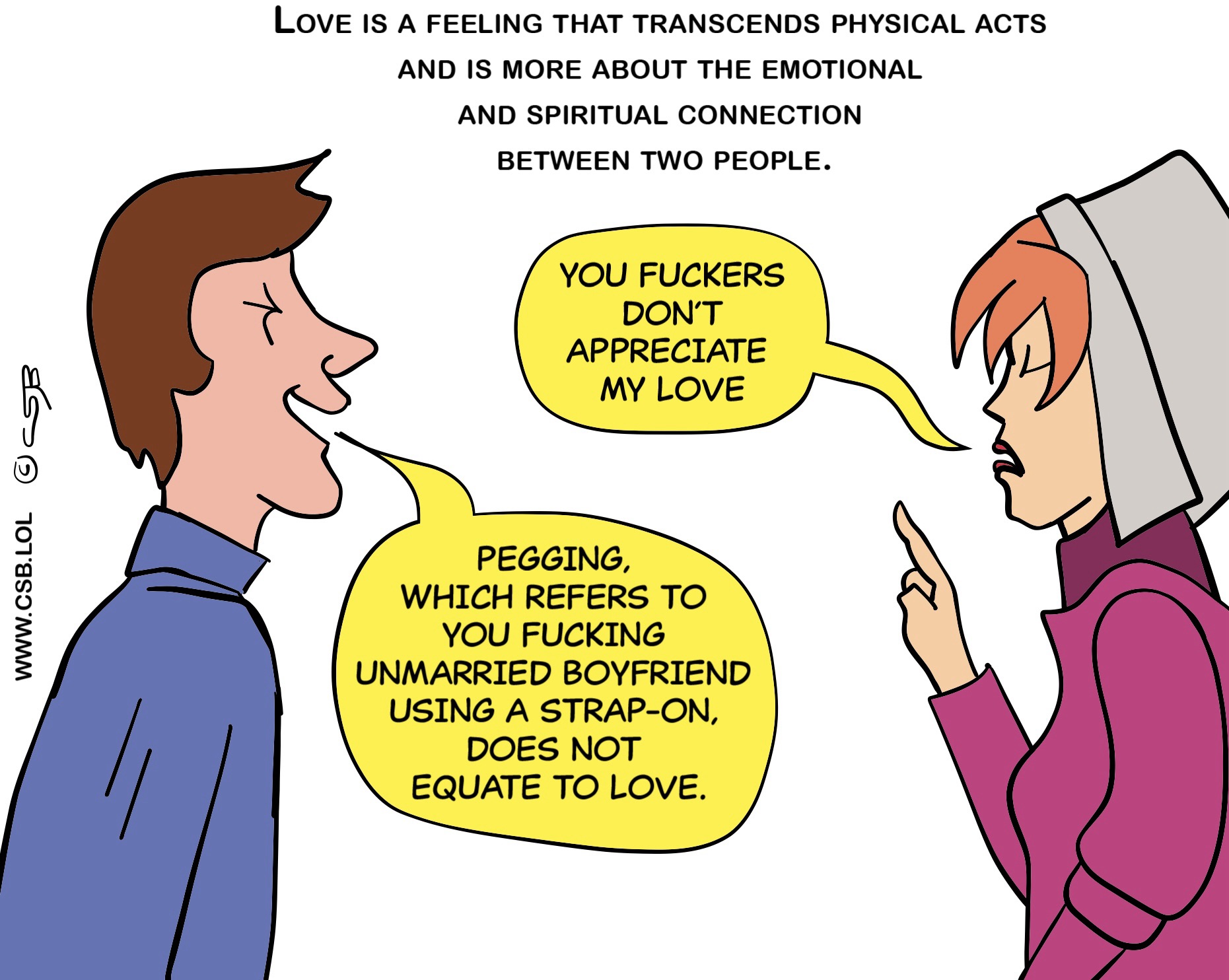 What is love if not pegging? – Comic Strip Blogger's cartoons and strips